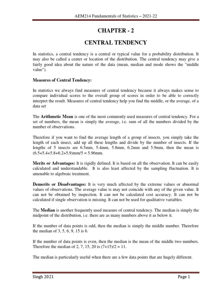 Fundamentals of Statistics | PDF | Mean | Median