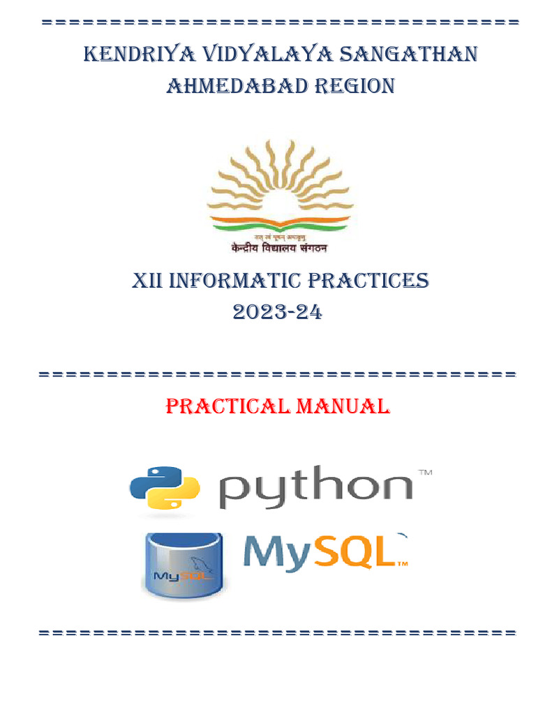 Xiiip Practical 2023-24 - Final | PDF | Table (Database) | Sql