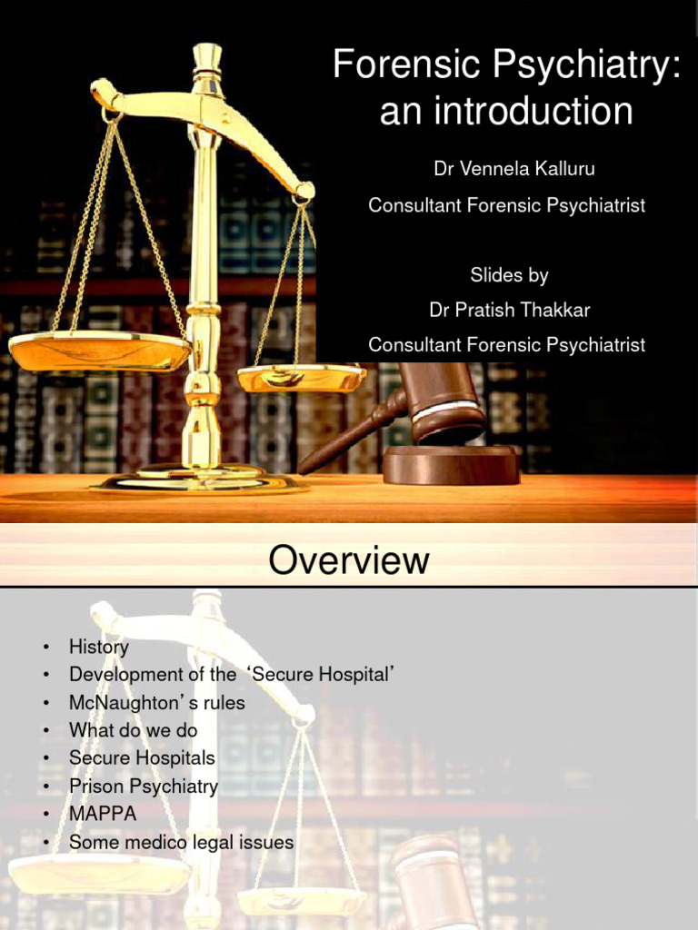 Forensic Psychiatry Overview | PDF | Insanity Defense | Forensic Psychiatry