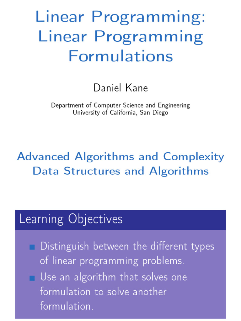 16 LP 5 Formulations | PDF | Linear Programming | Mathematical Optimization