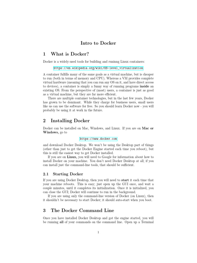 docker_intro | PDF | Command Line Interface | Virtual Machine