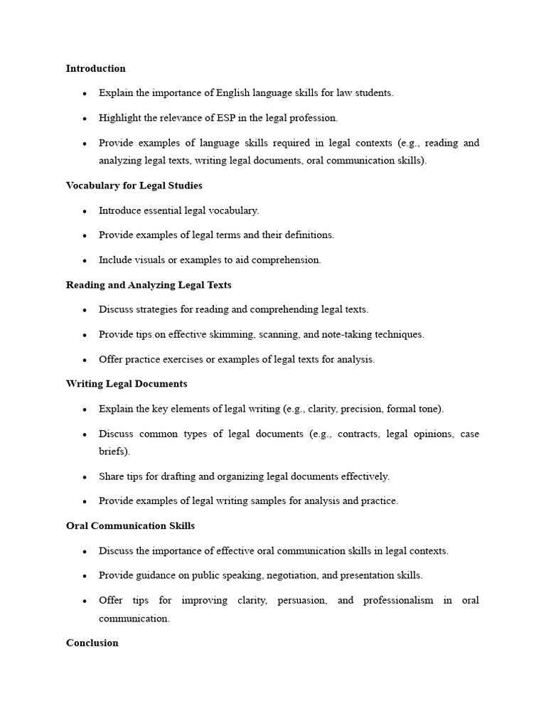 ESP For Law Students | PDF