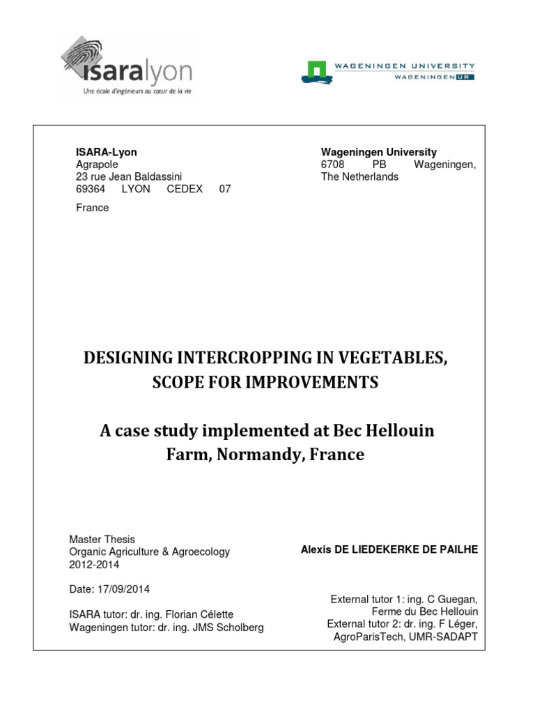 Designing Intercropping in Vegetables Scope F | PDF | Agriculture ...