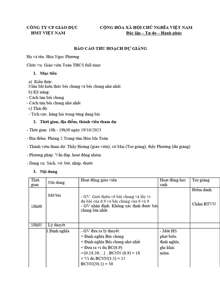 Báo Cáo Thu Ho CH D Gi NG | PDF