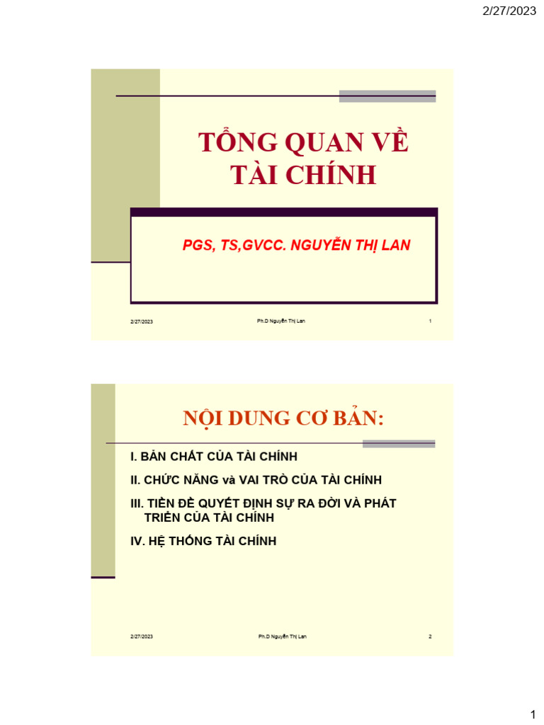 Chuong 1 T N Quan Ve Tai Chinh | PDF