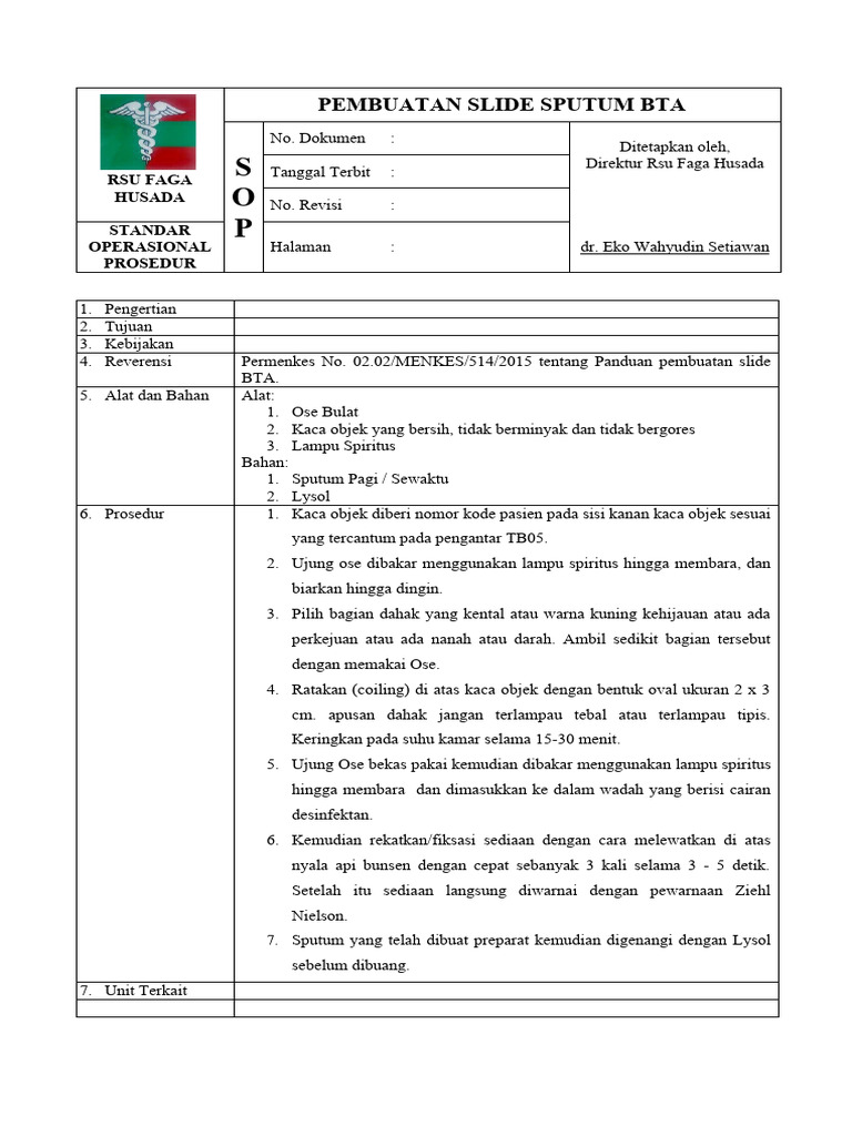 Sop Pembuatan Slide Bta | PDF