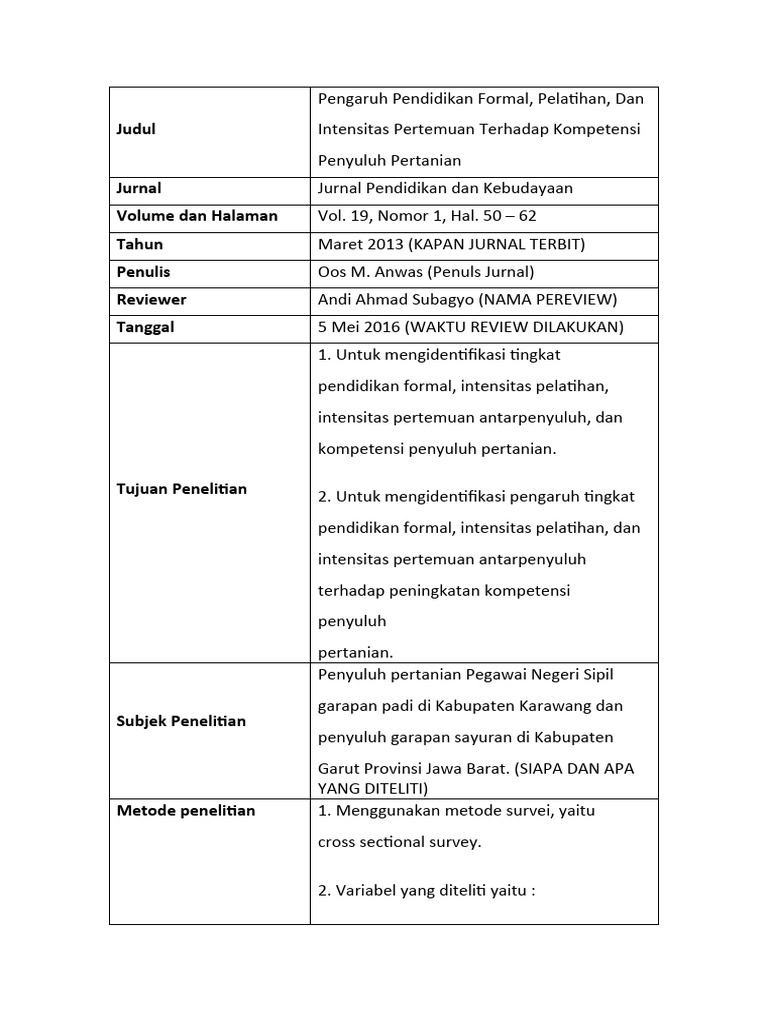 Contoh Review Jurnal Pendidikan | PDF