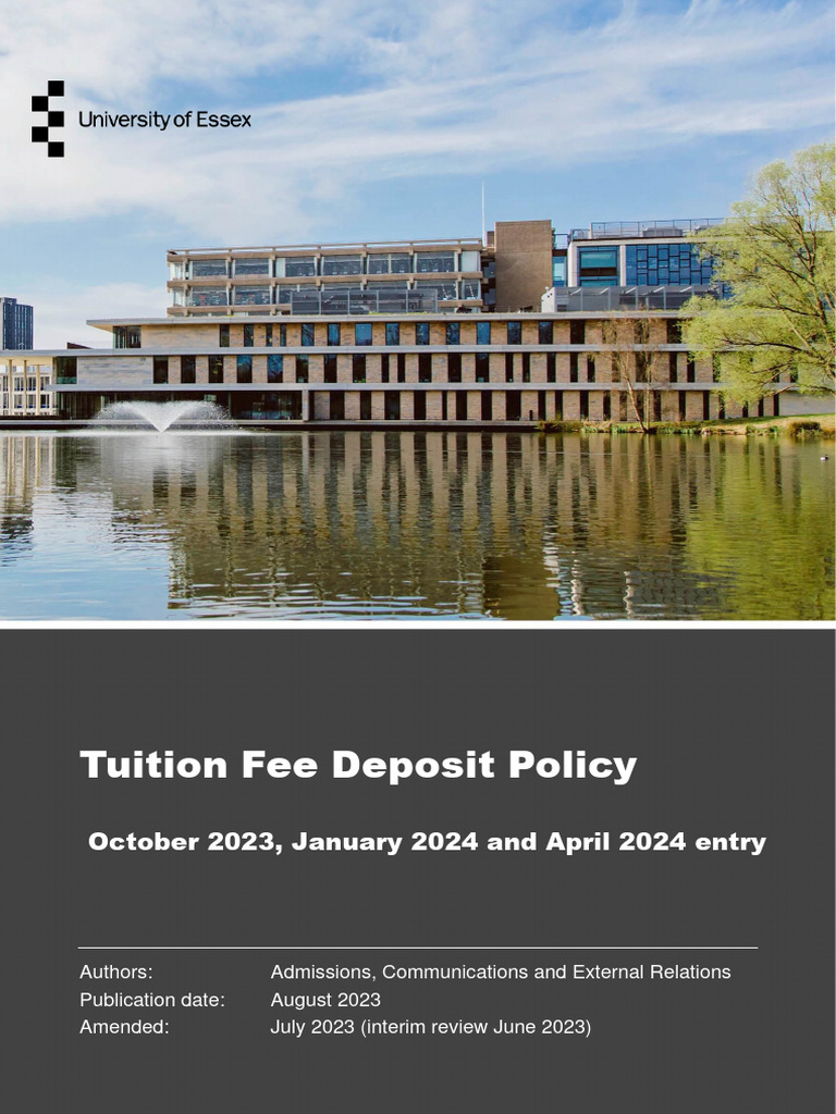 Tuition Fee Deposit Policy | PDF | Payments | Deposit Account