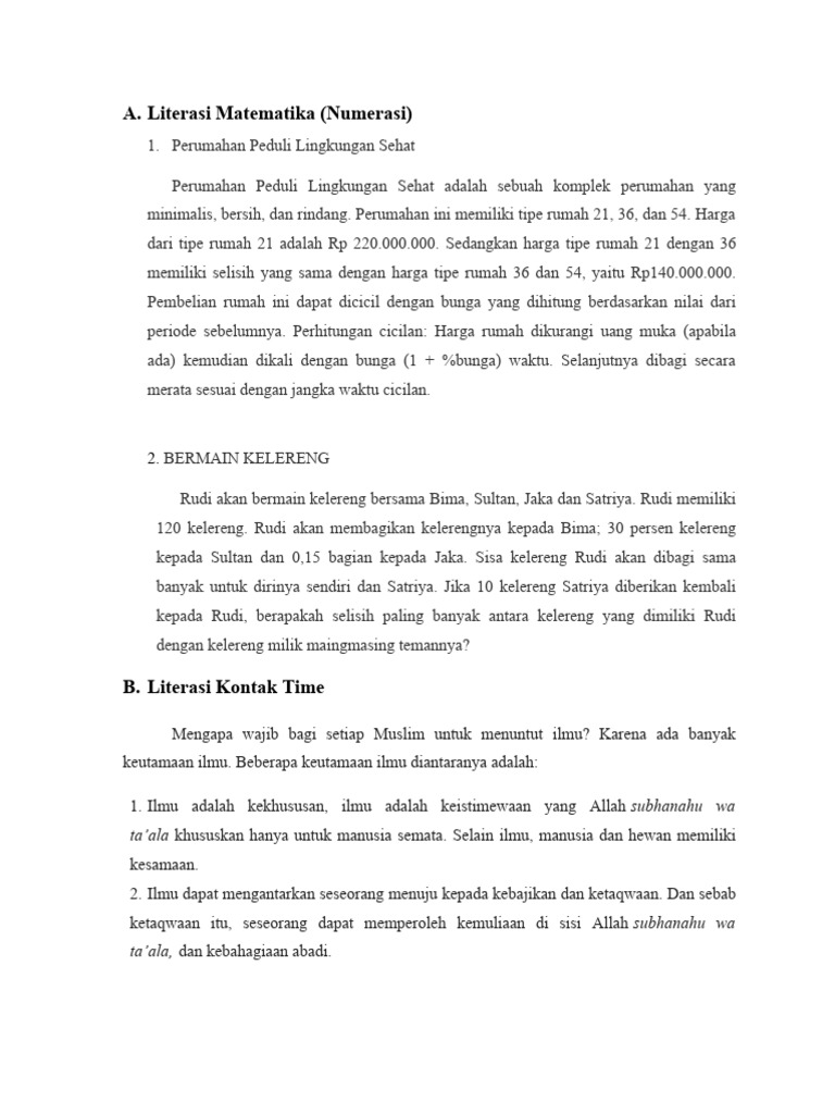 Literasi TC Ulfa | PDF