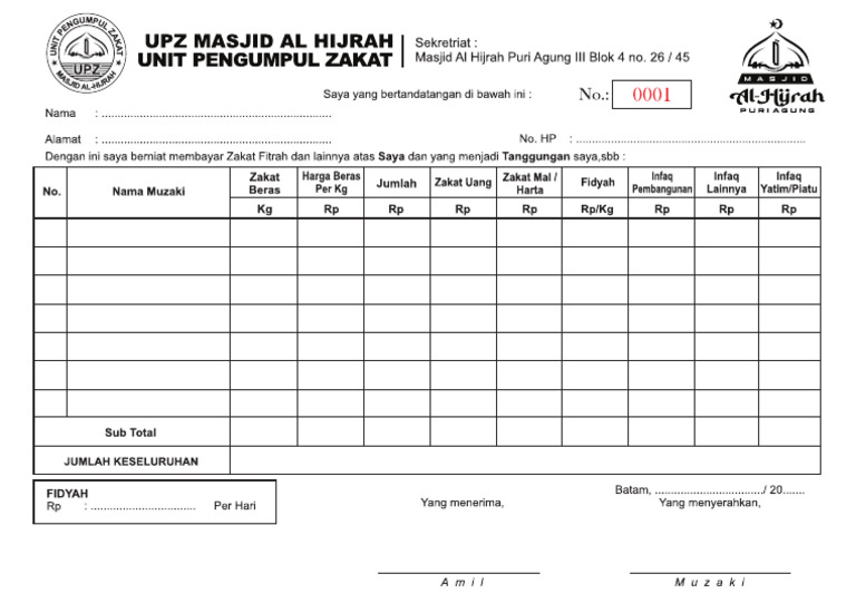Form Zakat R3 | PDF