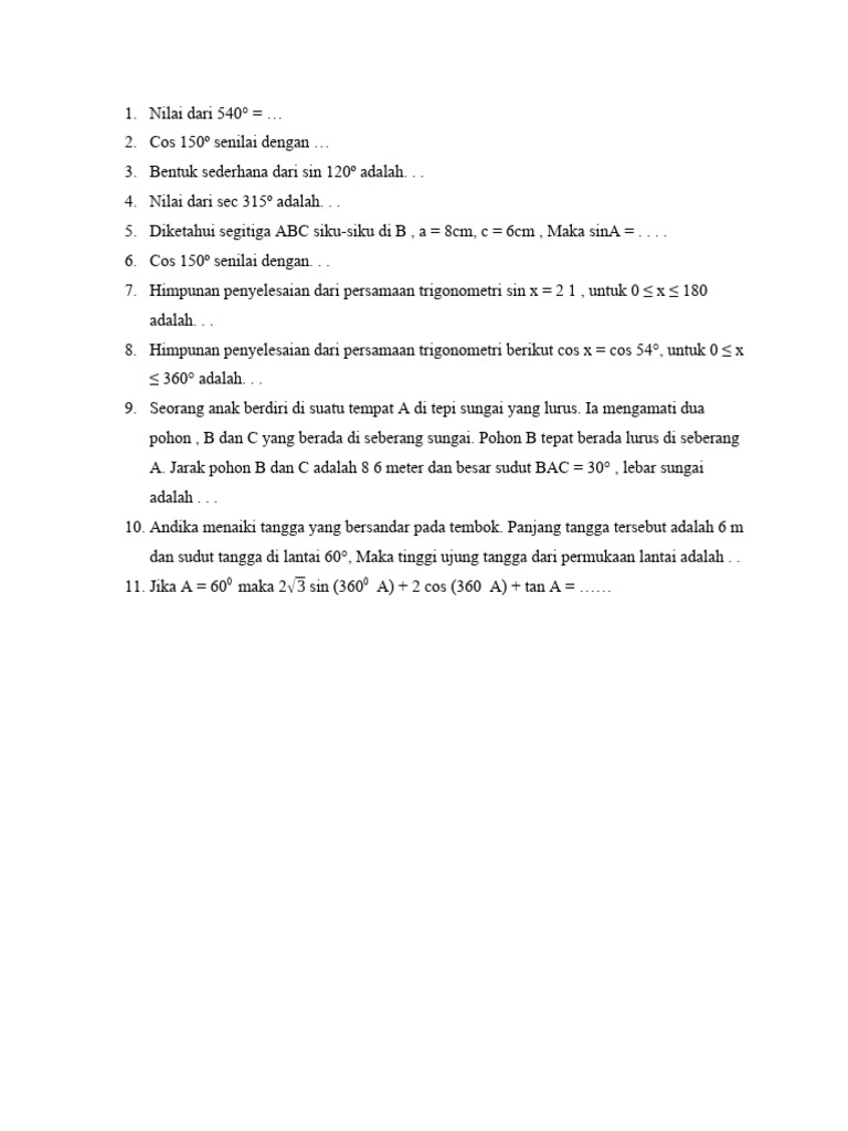 Latihan Trigono | PDF