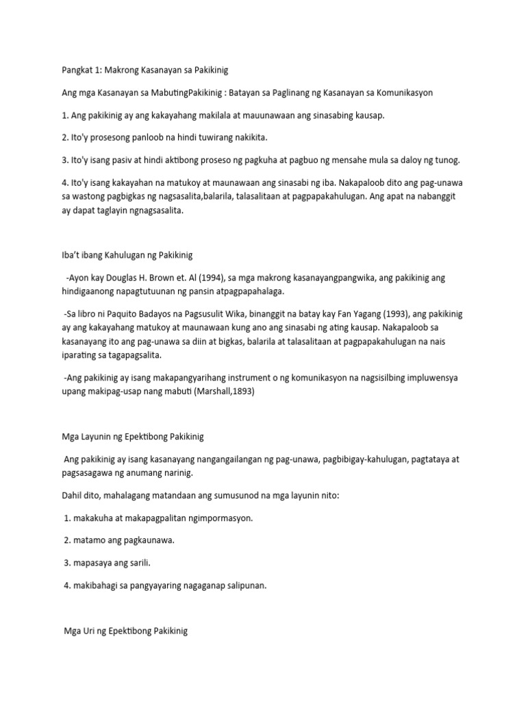 Pangkat-1.-pakikinig | PDF