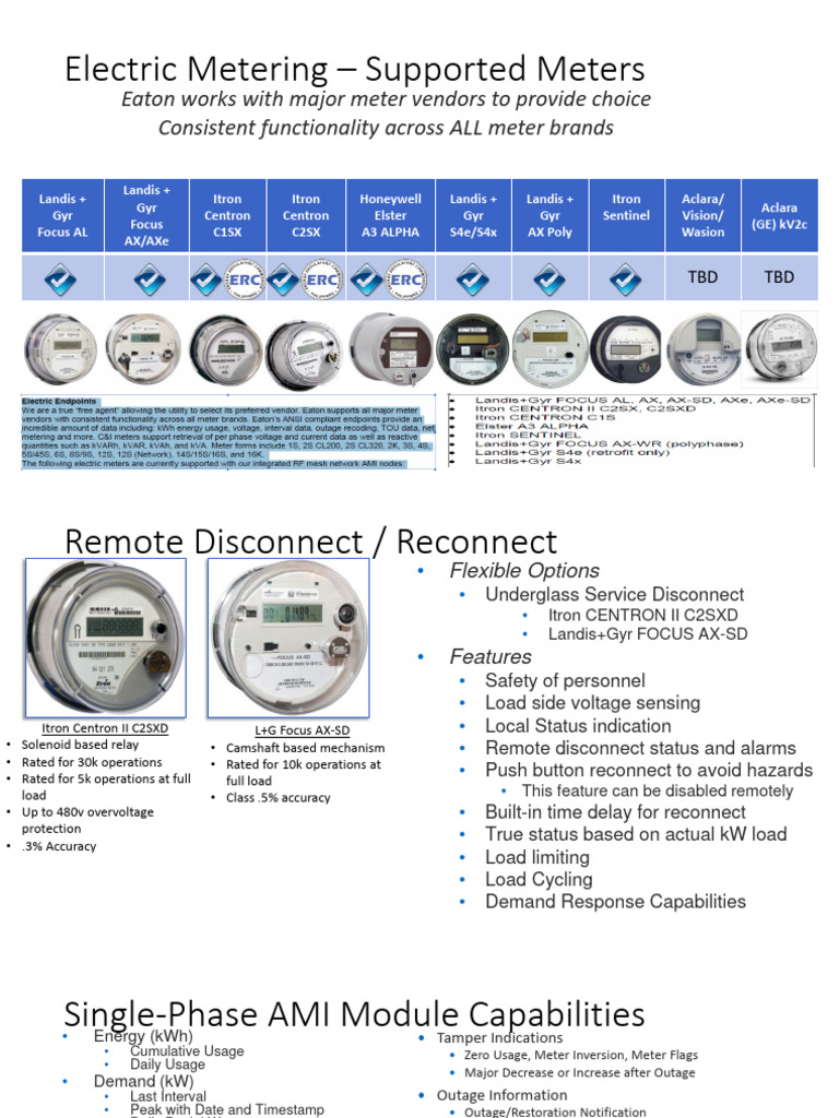 EATON AMI Metering | PDF | Electric Power | Nature