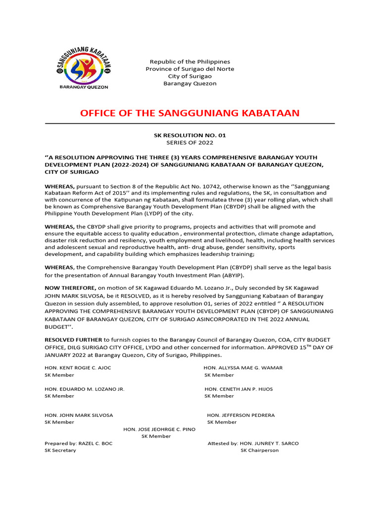 Reso Cbydp For Dilg1 | PDF | Government