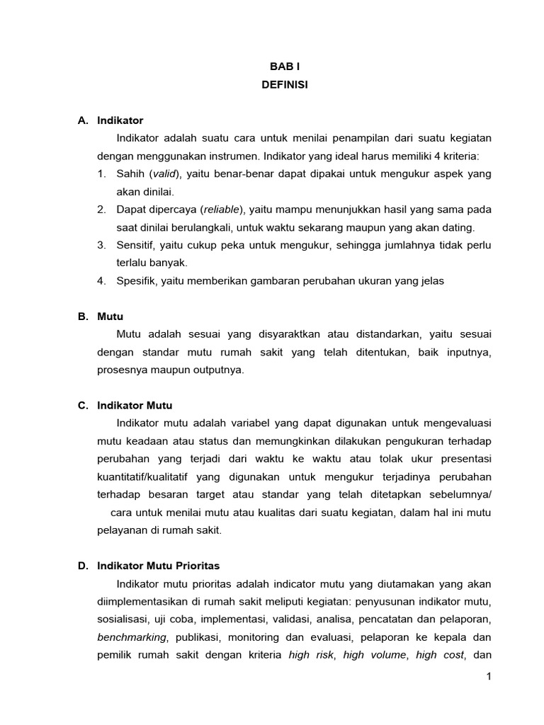 Panduan Indikator Mutu | PDF | Bisnis Panduan Indikator Mutu | PDF | Bisnis