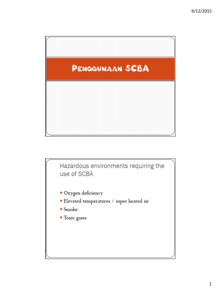 03 Penggunaan SCBA | PDF | Breathing | Oxygen