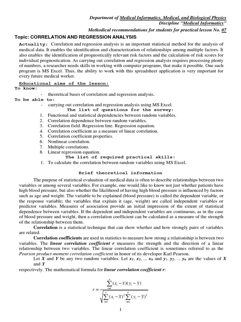 07 - Correlation and Regression Analysis-1 | PDF | Regression Analysis ... 07 - Correlation and Regression Analysis-1 | PDF | Regression Analysis ...