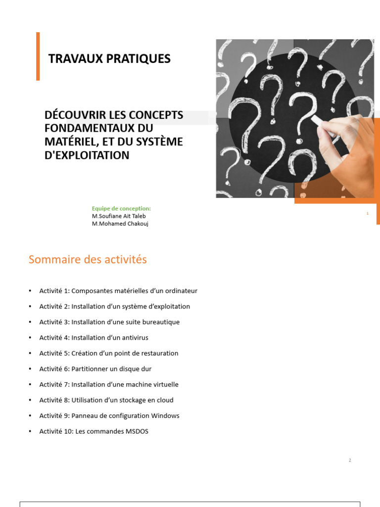 TP - Partie 1 - Découvrir Les Concepts Fondamentaux Du Matériel, Et Du ...