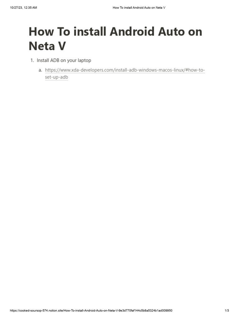 Install Android Auto on Neta V Guide | PDF | Mobile Software | Computing