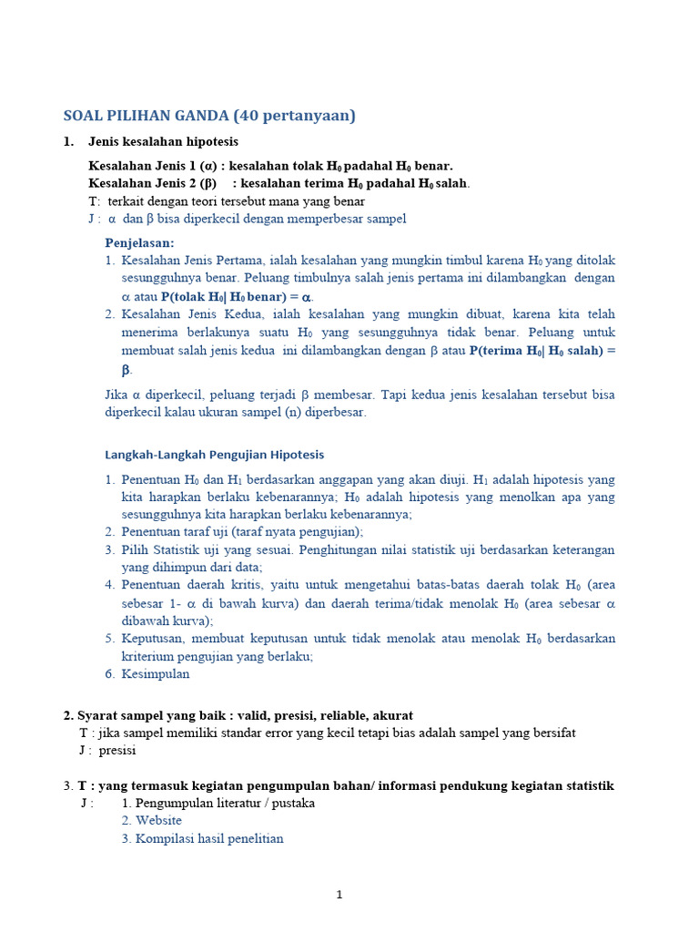 Latihan Uji Kompetensi Statistisi Jabar | PDF