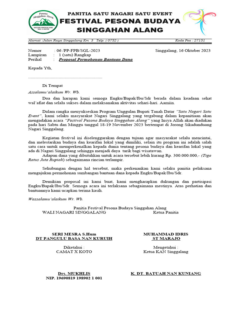 Proposal Permohonan Dana (2) (AutoRecovered) | PDF