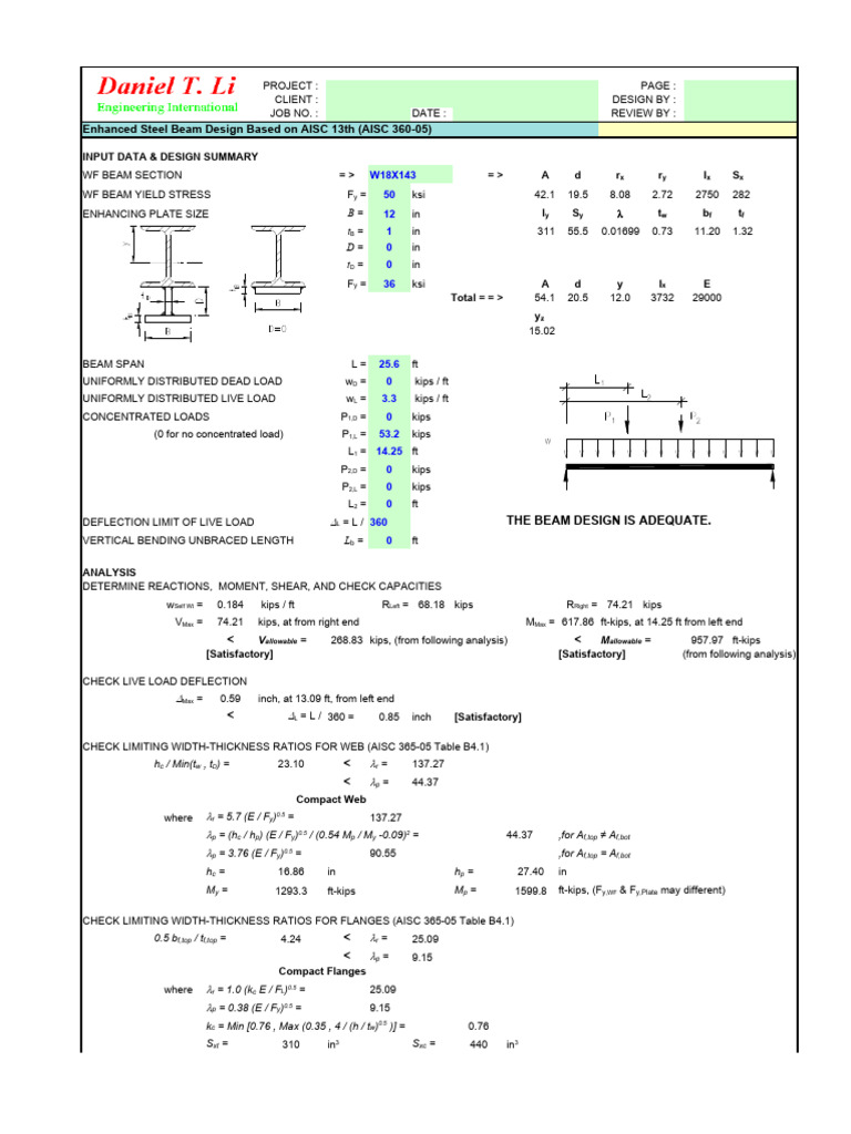 Enhanced Steel Beam | PDF | Beam (Structure) | Bending