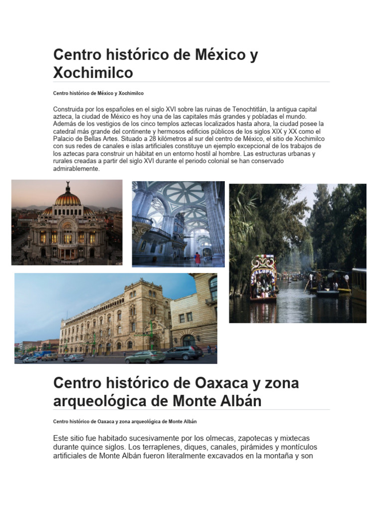 Centro Histórico de México y Xochimilco | PDF | México