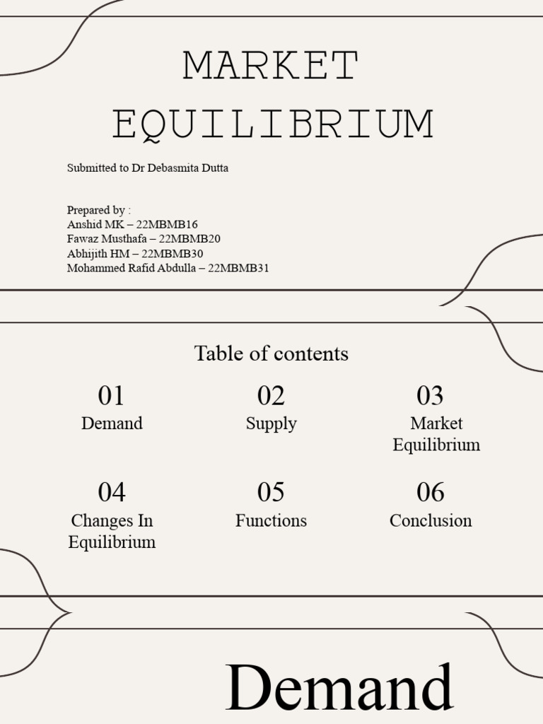 Market Equilibrium | Download Free PDF | Economic Equilibrium | Supply (Economics)