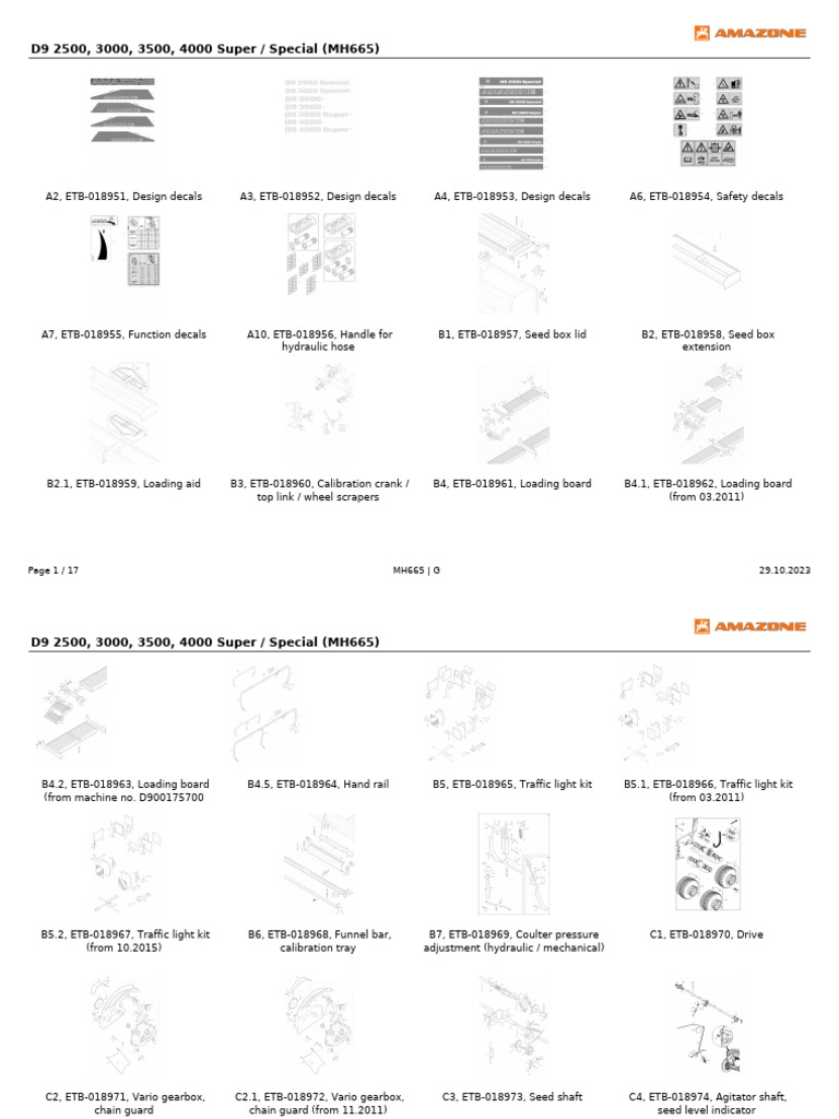D9 Series Parts & Decals List | PDF | Chess Openings | Traditional ...
