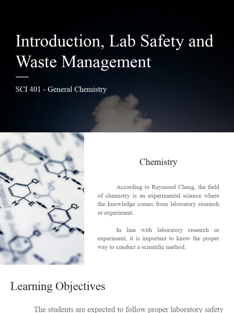 Unit 1. Introduction, Lab Safety and Waste Management | PDF ...