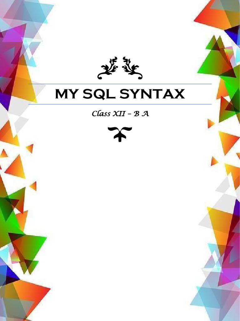 SQL - Commands - Syntax H - R-1 | PDF | Table (Database) | Computer ... SQL - Commands - Syntax H - R-1 | PDF | Table (Database) | Computer ...