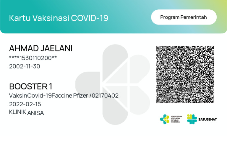 Sertifikat Vaksin Booster 534 | PDF