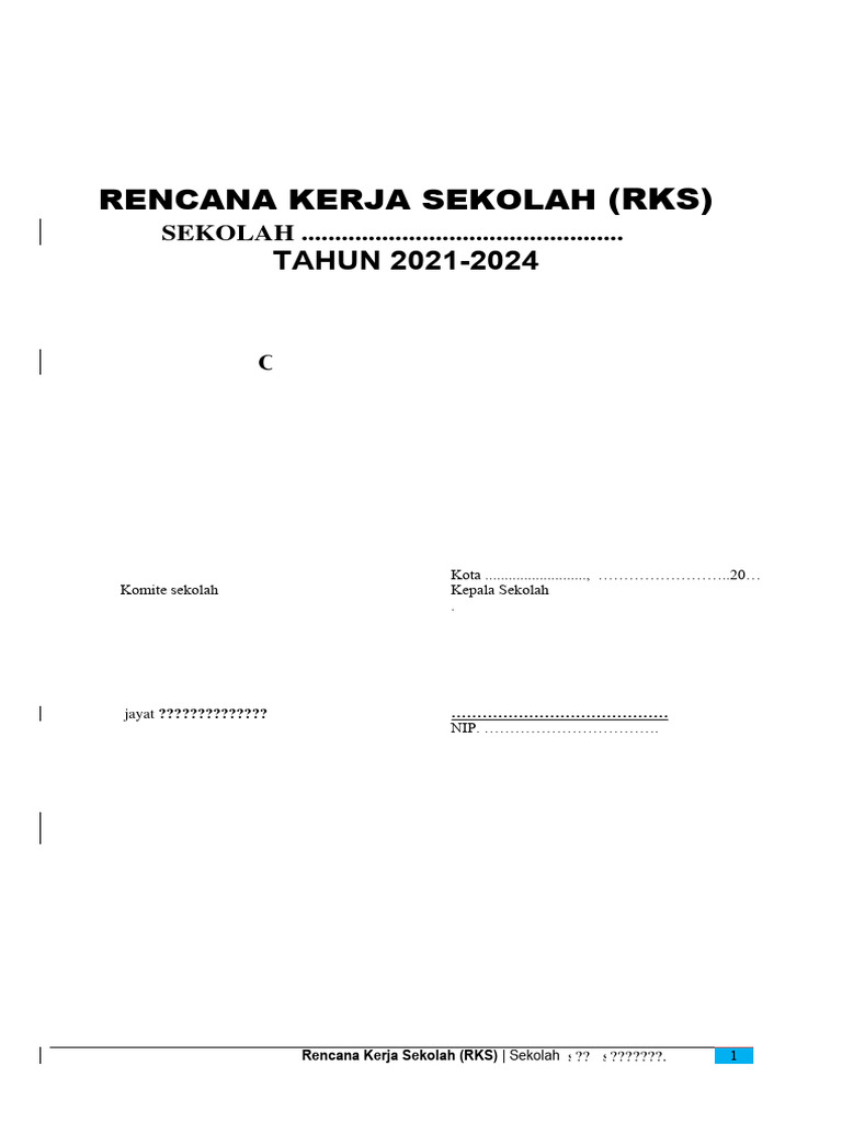 Rencana Kerja Sekolah (RKS) | PDF