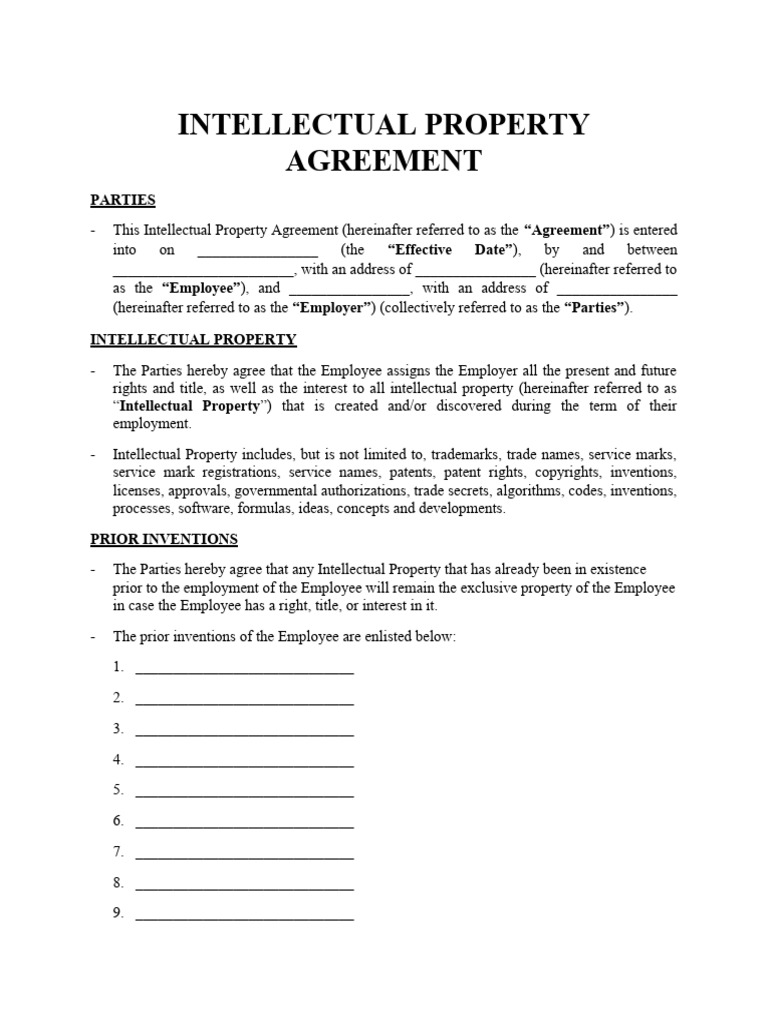 Intellectual Property Agreement Template Signaturely | PDF ...
