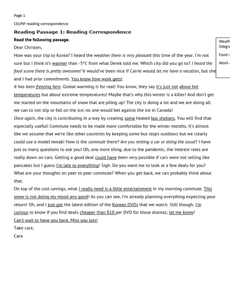 CELPIP Reading Correspondence | Download Free PDF | Reliability Engineering