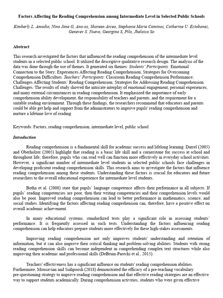 PUBLISHABLE | PDF | Reading Comprehension | Methodology