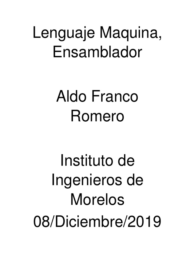 Ensamblador | PDF | Compilador | Lenguaje ensamblador