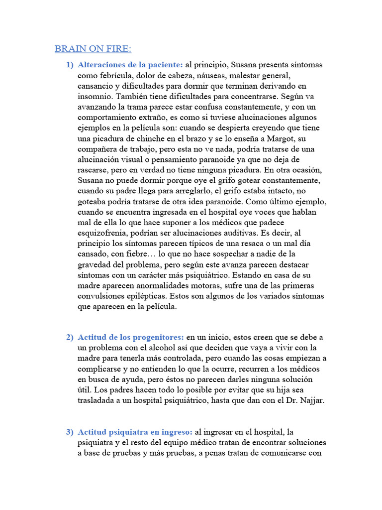 Brain On Fire | PDF | Esquizofrenia | Medicina CLINICA