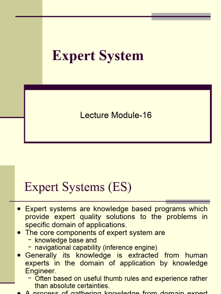 Expert Systems | PDF | System | Expert