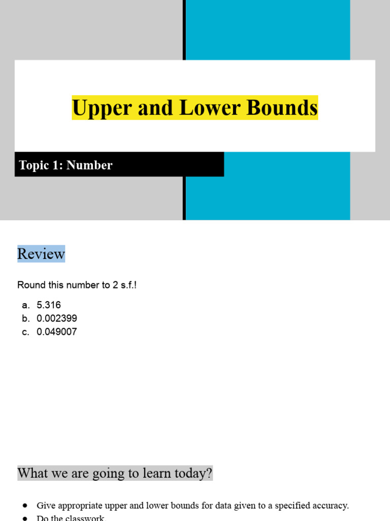 Week 1.3 - Upper and Lower Bounds | PDF | Data | Mathematics