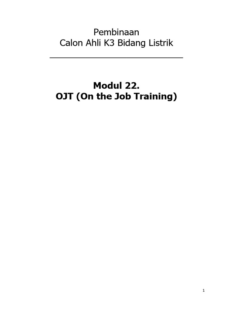 Modul - 22 OJT (OntheJobTraining) | PDF