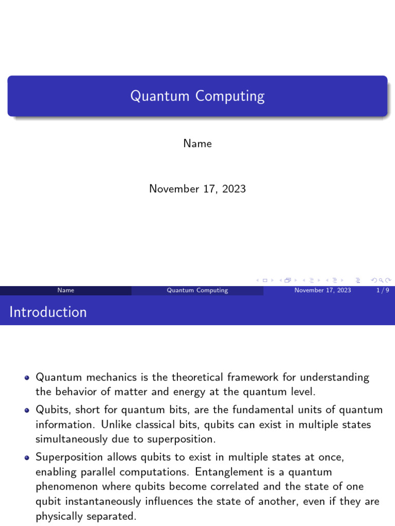 Quantum Computing | PDF | Quantum Computing | Theoretical Computer Science Quantum Computing | PDF | Quantum Computing | Theoretical Computer Science