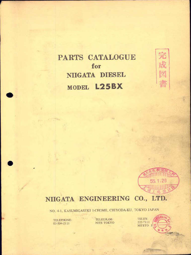 Parts Catalogue Niigata 6l25bx (Uploaded) .Compressed | PDF ...