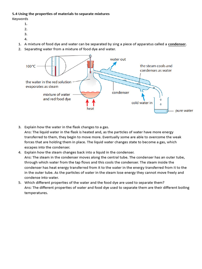 Separating Food Dye from Water | PDF