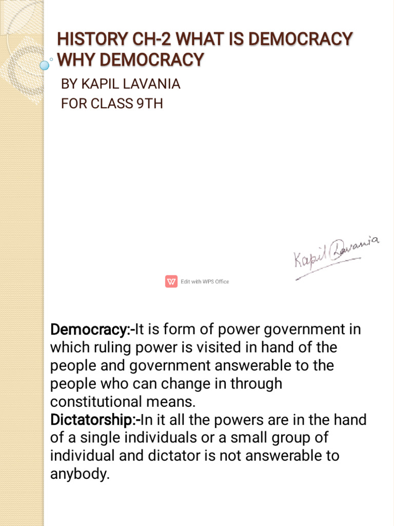 What Is Democracy and Why Democracy | PDF | Elections | Democracy