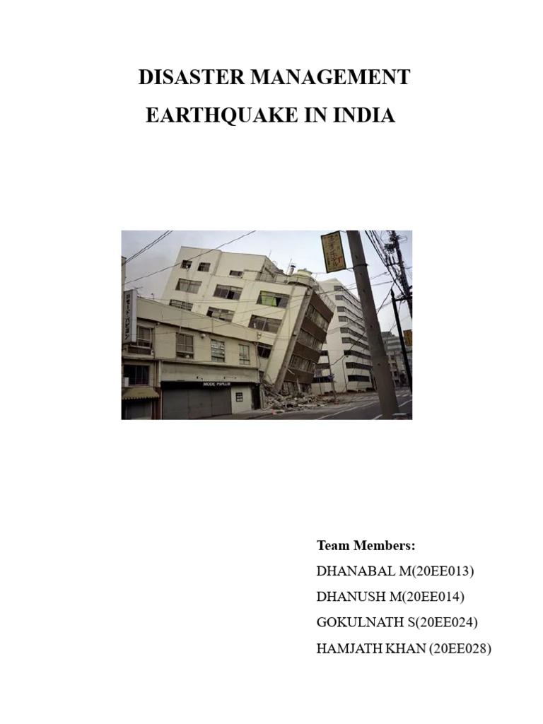 Disaster Management Report | PDF | Earthquakes | Tsunami