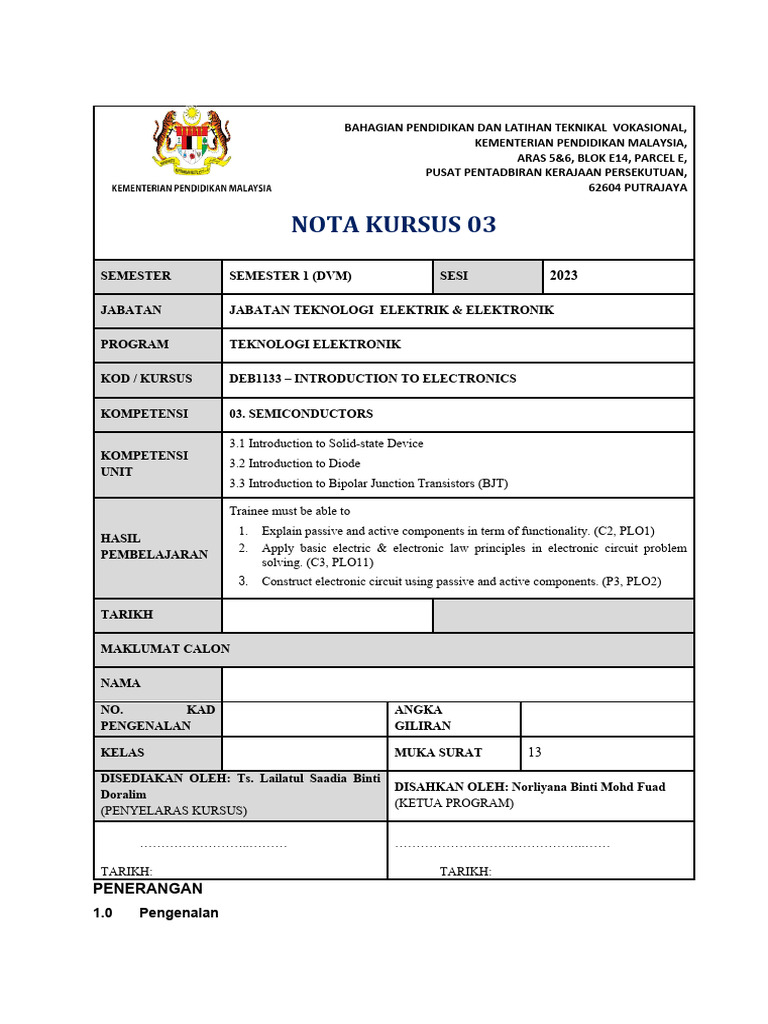 Nota Kuliah 3 Semiconductor | PDF