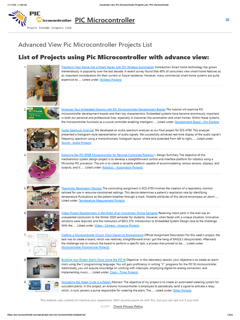 Advanced View Pic Microcontroller Projects List - PIC Microcontroller | PDF | Microcontroller ...