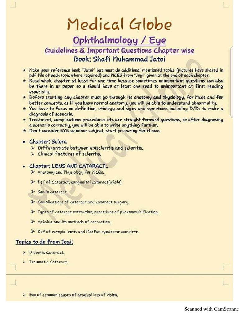 Eye Medical Globe Guidelines | PDF