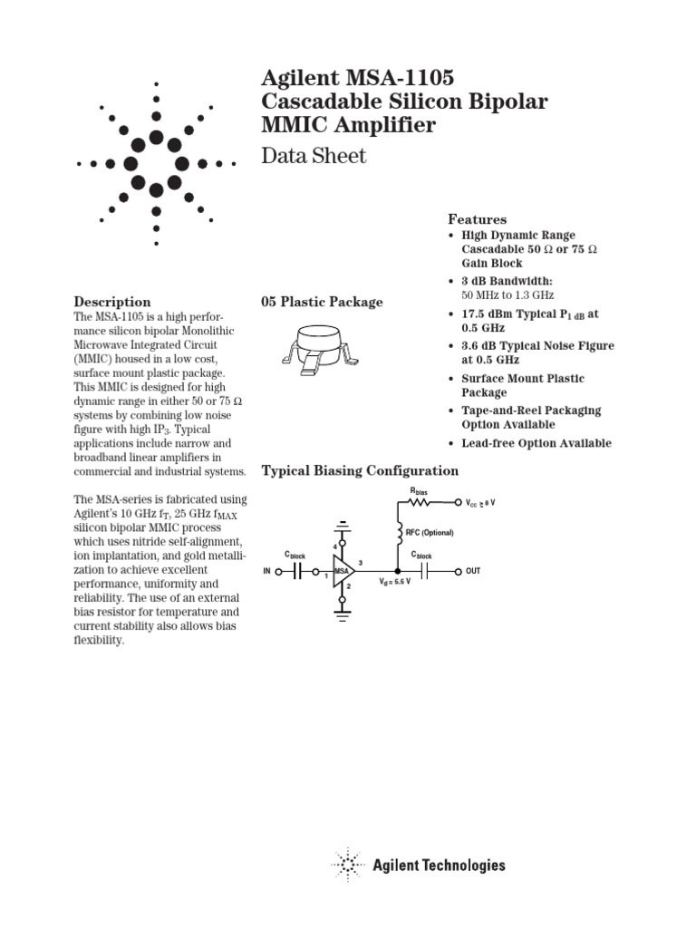 Msa 1105 TR1 PDF | PDF | Amplifier | Bipolar Junction Transistor